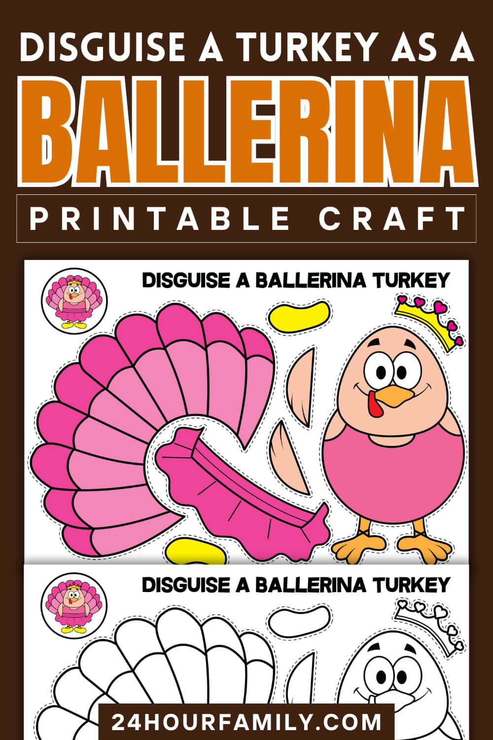 Disguise a Turkey as a Ballerina Printable Craft