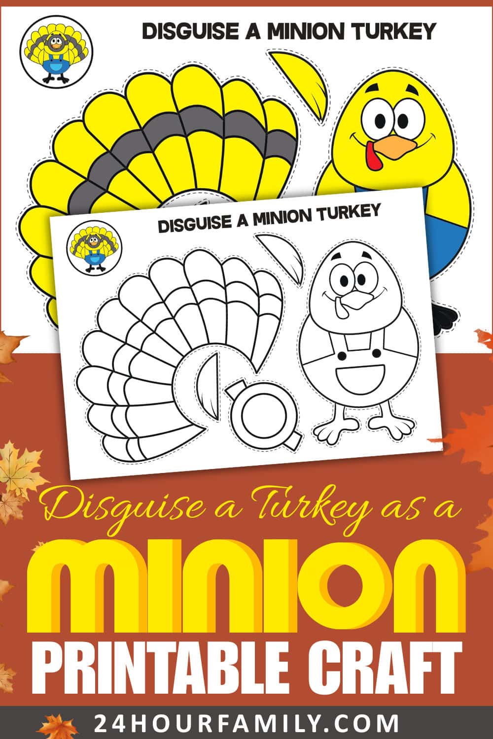 Disguise a Turkey as a Minion Printable Craft