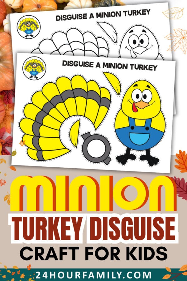 Disguise a Turkey as a Minion Printable Craft