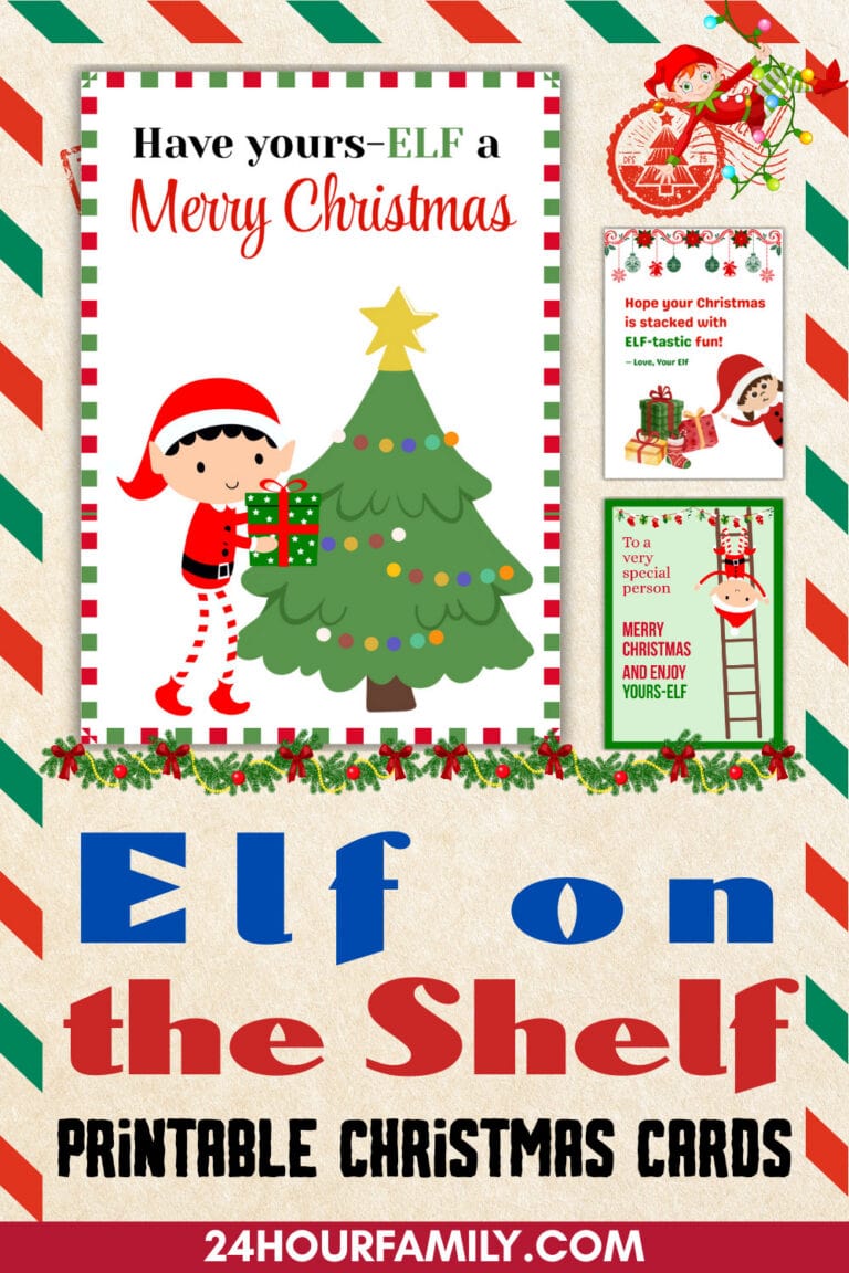 Elf on the Shelf Printable Christmas Cards (Free To Print)