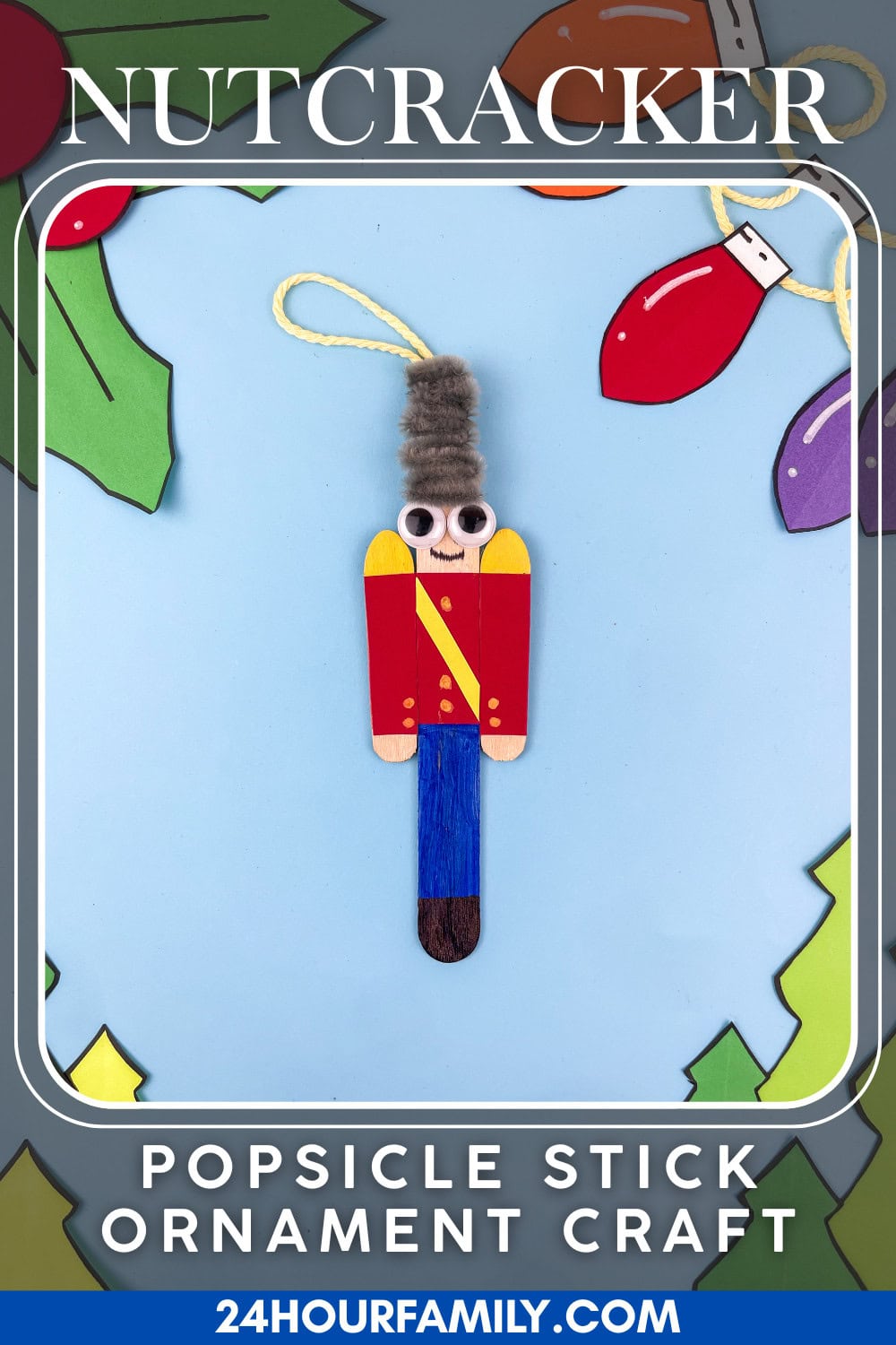 Make This Adorable Nutcracker Popsicle Stick Ornament Craft