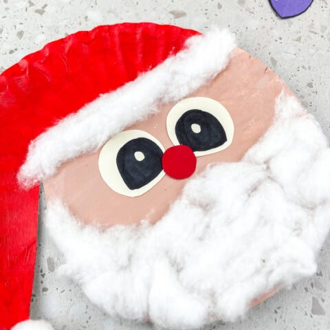 Santa Paper Plate Craft (Free Santa Template)