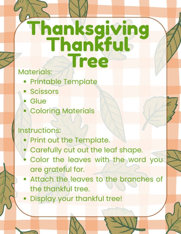 Thanksgiving Thankful Tree Printable