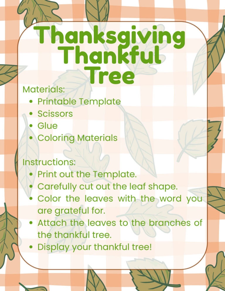 Thanksgiving Thankful Tree Printable