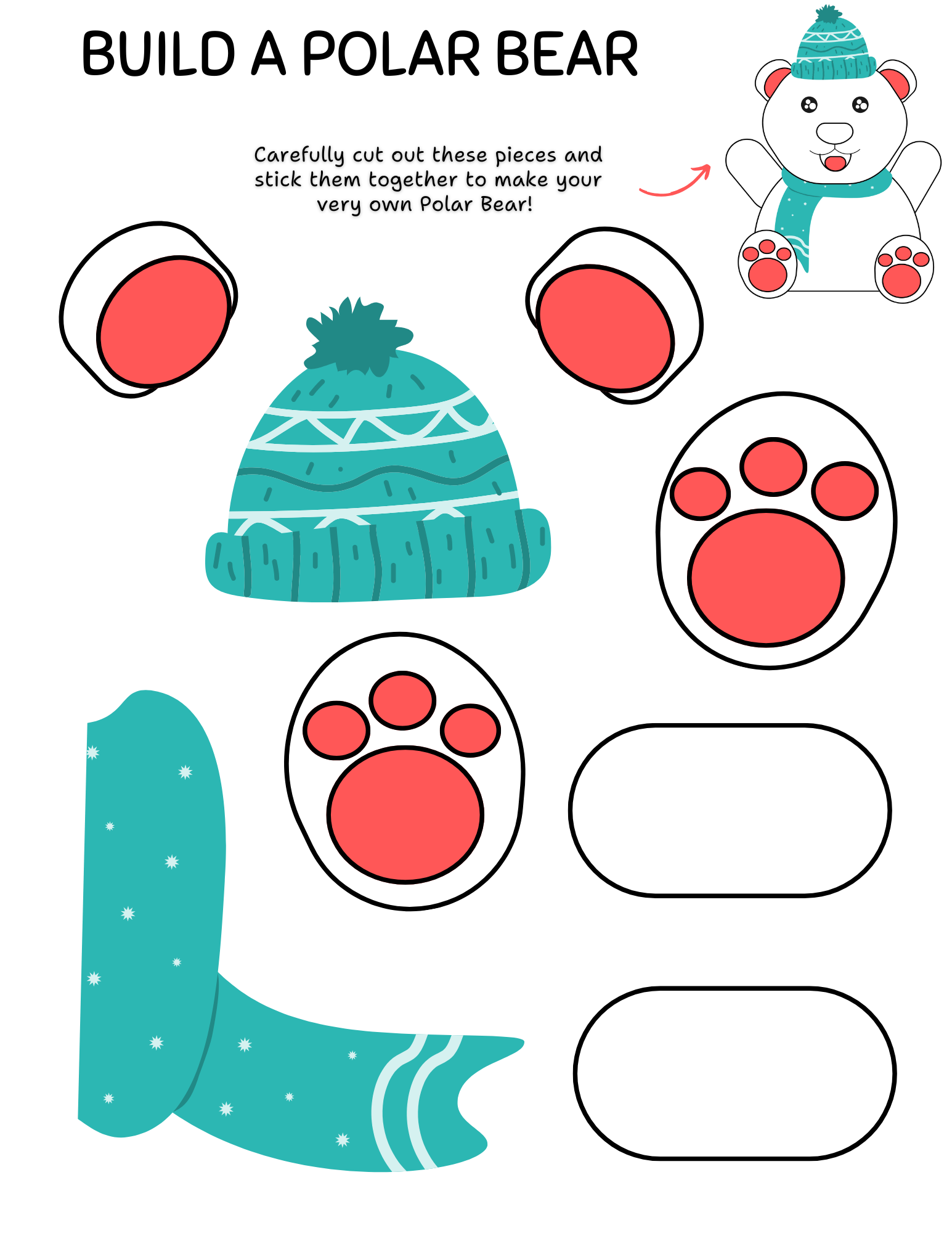 Simple Build A Polar Bear Craft Preschoolers Can Make (Free Printable)