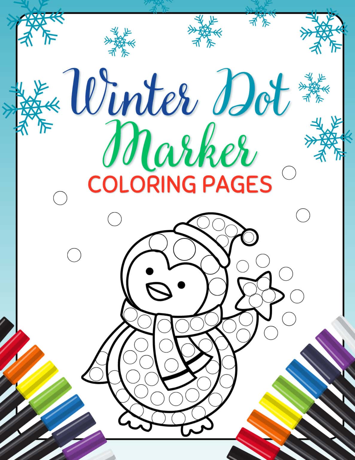 Winter Dot Marker Coloring Pages (Free To Print)