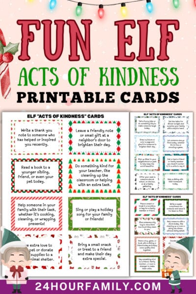 Elf Acts of Kindness Printable Cards