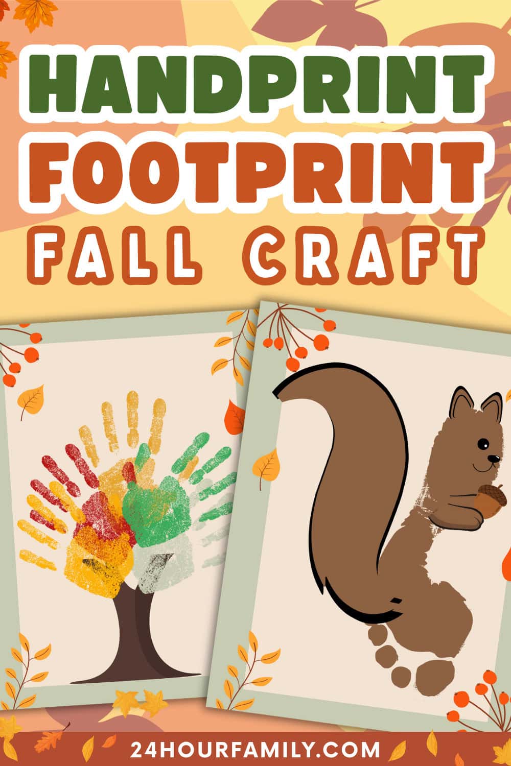 Fall Handprint and Footprint Printable Craft » 24hourfamily.com