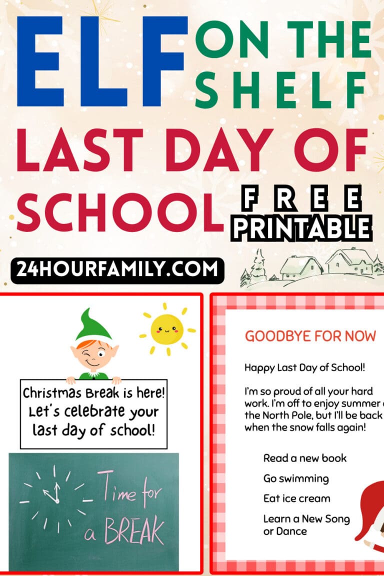 Elf on the Shelf Last Day of School Printables