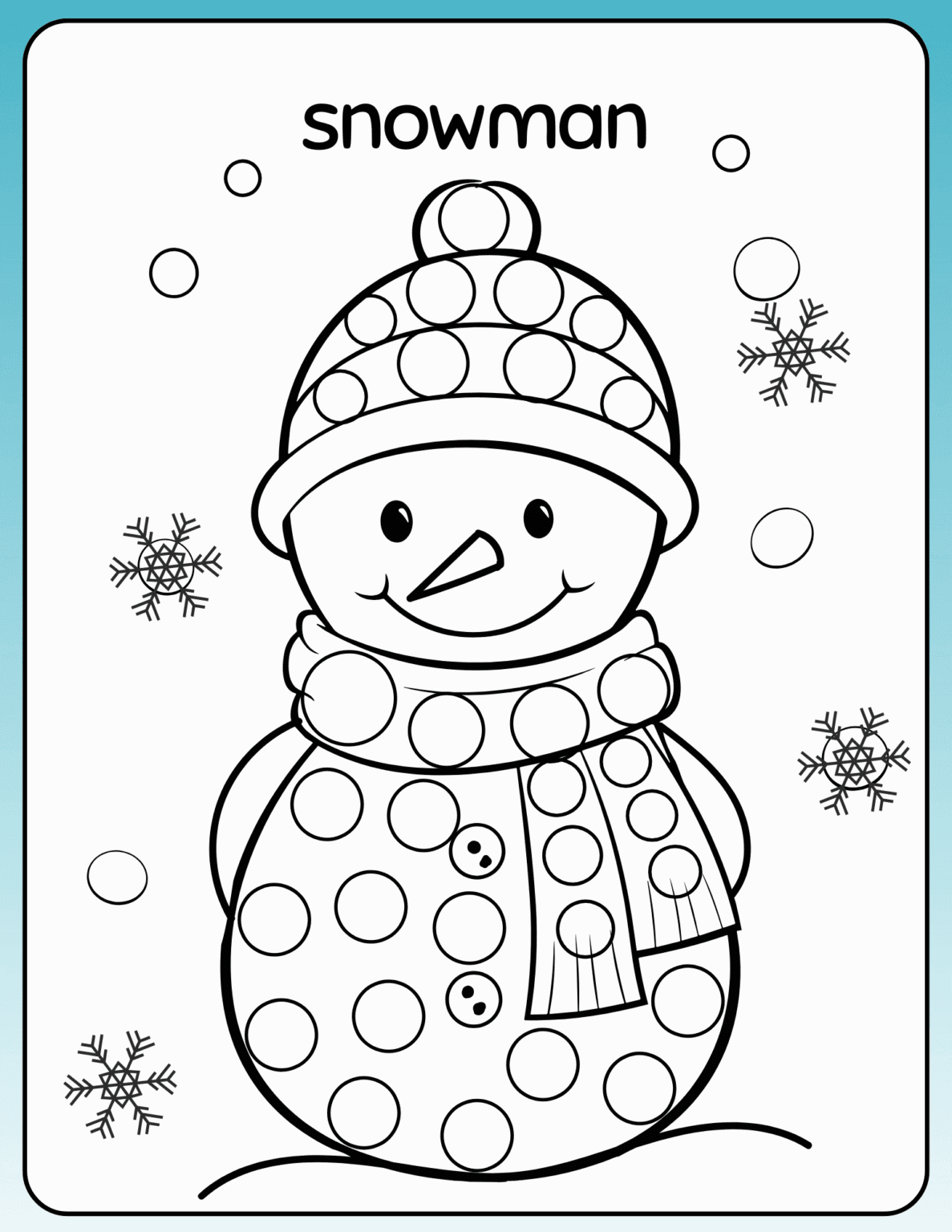 Winter Dot Marker Coloring Pages (Free To Print)
