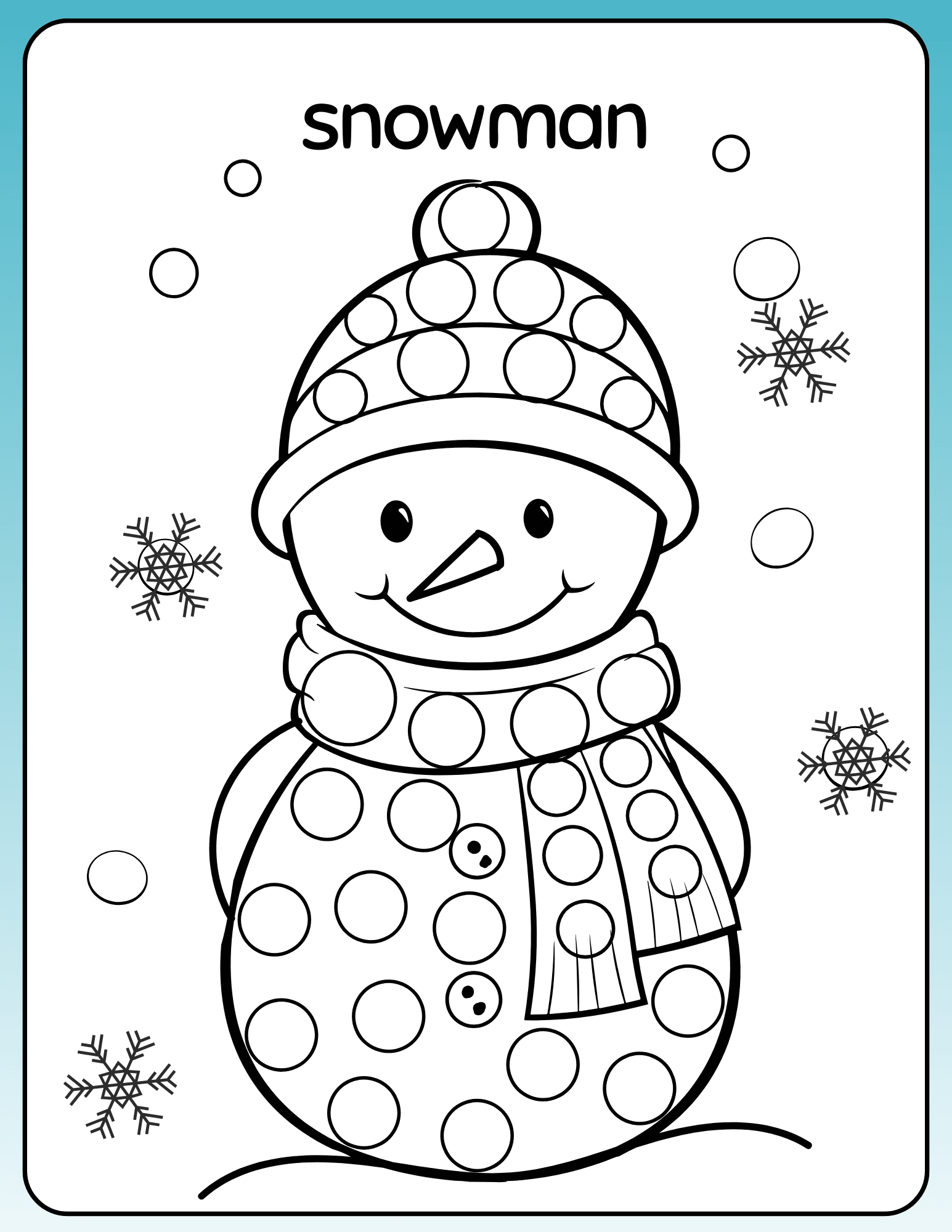 Winter Dot Marker Coloring Pages (Free To Print)