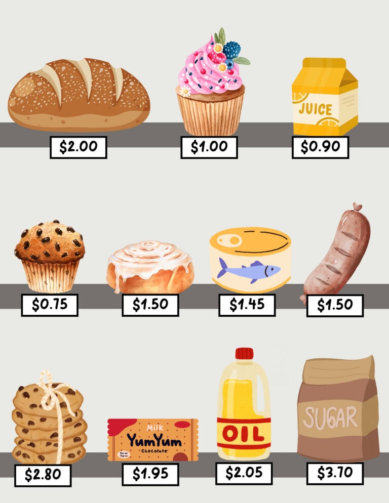 Grocery Store Math Printables