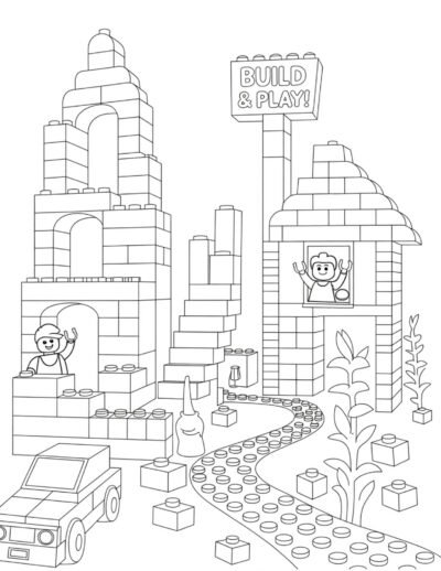 Lego Building Coloring Pages