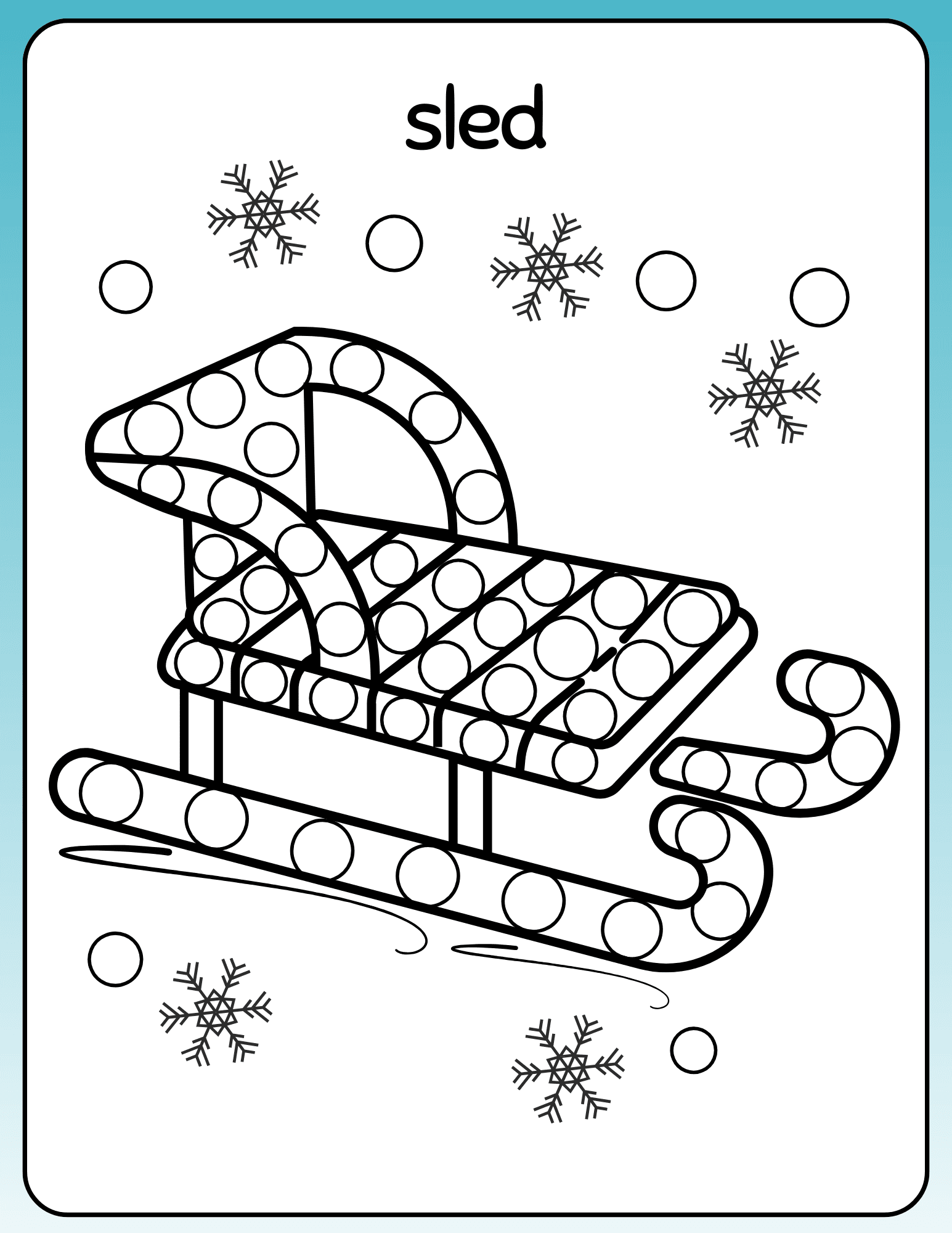 Winter Dot Marker Coloring Pages (Free To Print)
