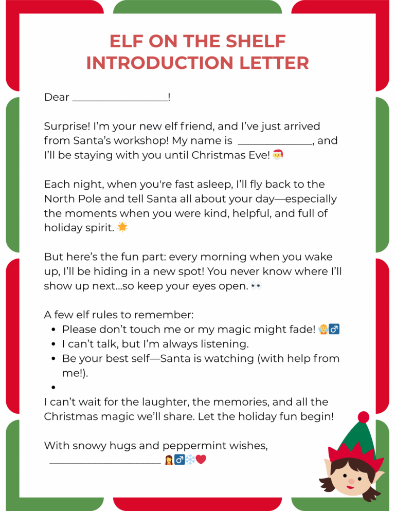Printable Elf on the Shelf Introduction Letters (Free To Download)