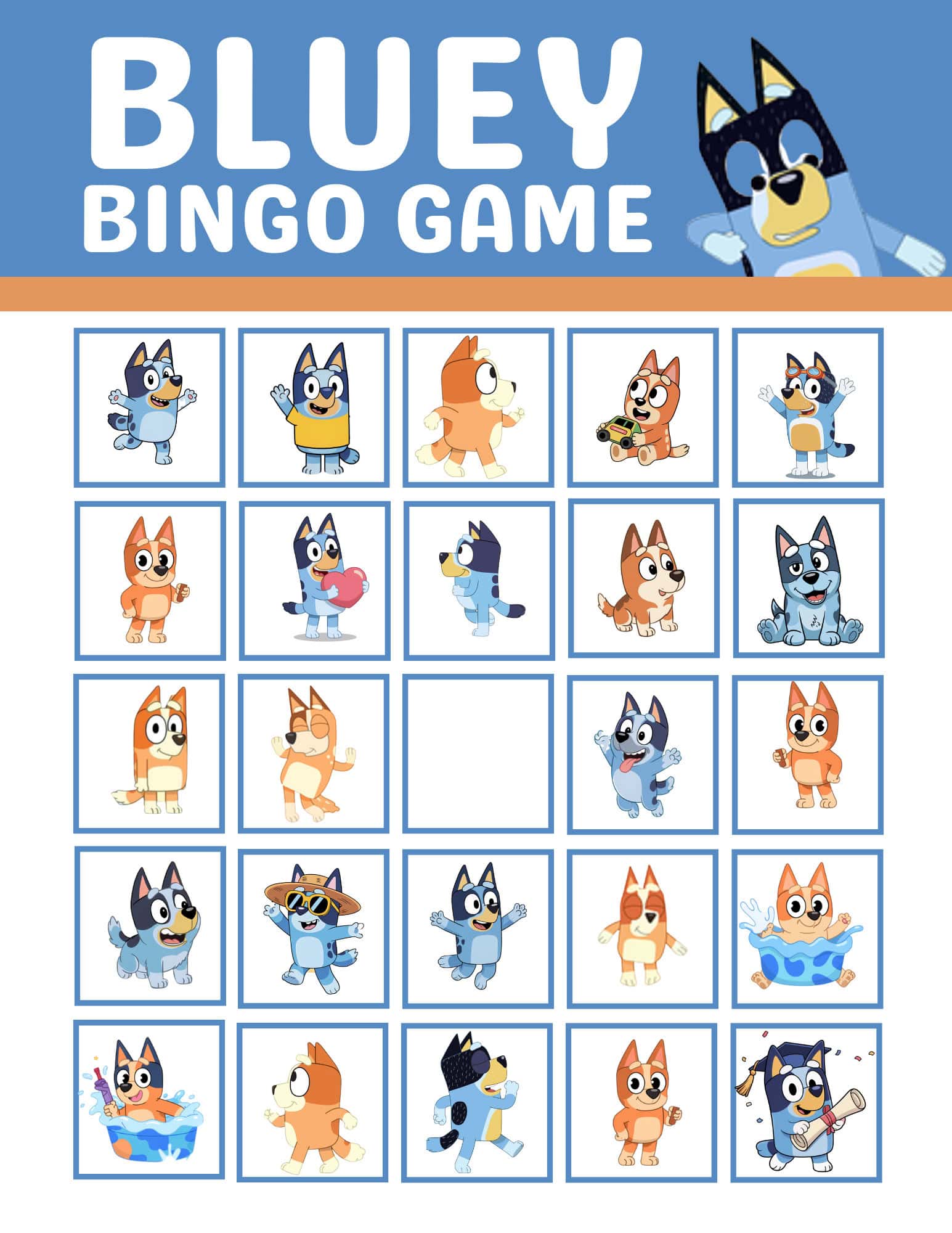 Bluey Bingo Game Printable (Free Game To Download)