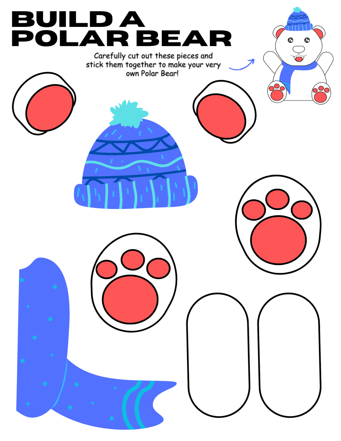 Simple Build A Polar Bear Craft Preschoolers Can Make (Free Printable)