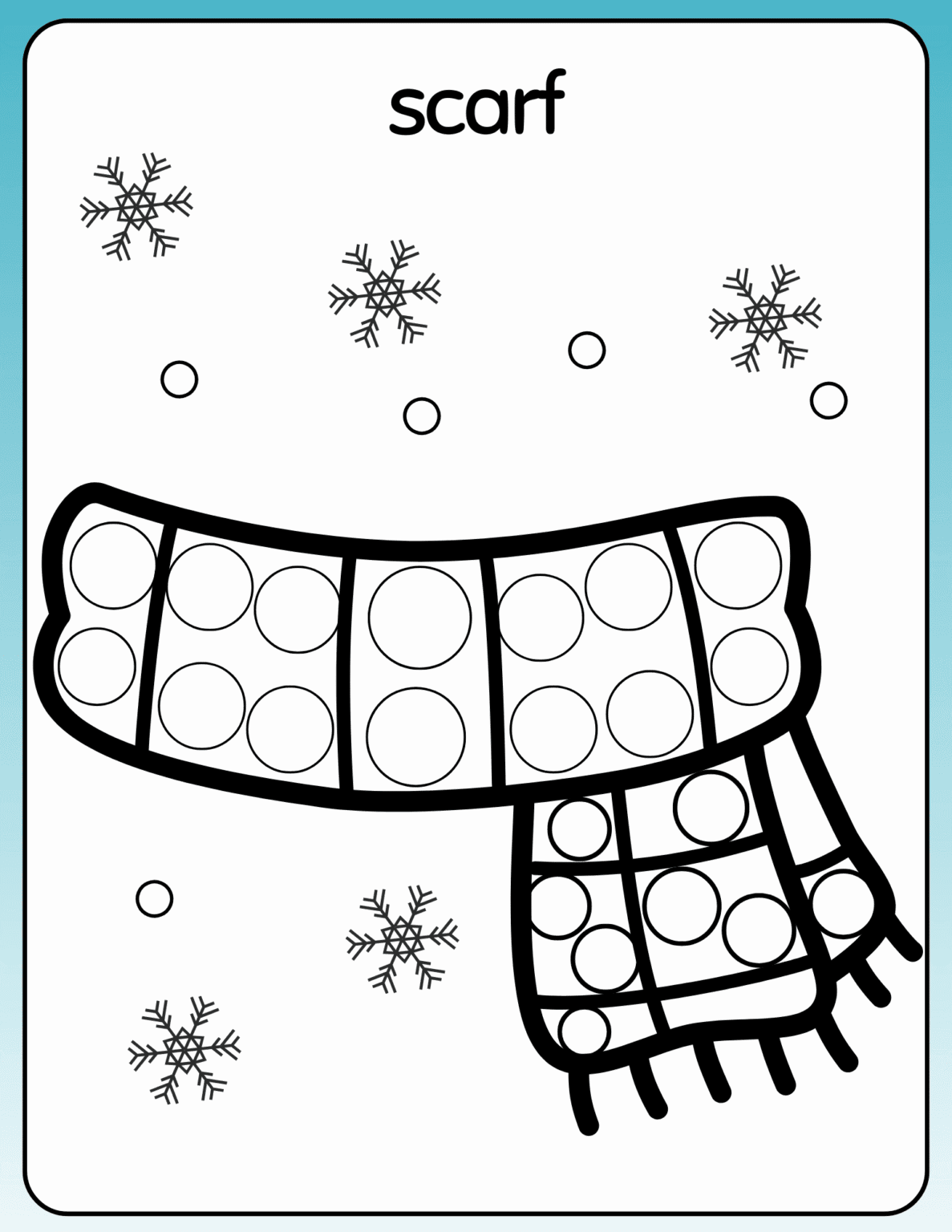 Winter Dot Marker Coloring Pages (Free To Print)