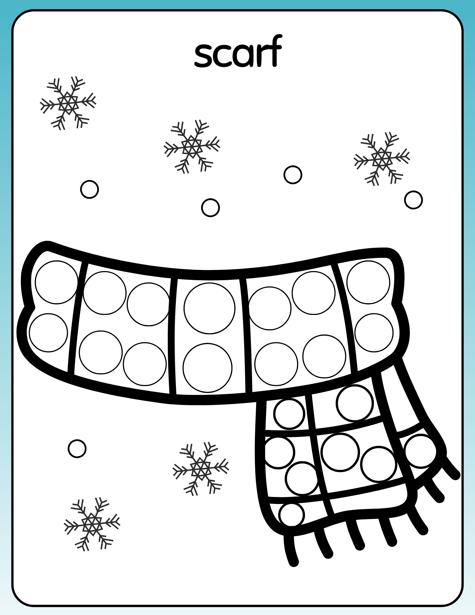 Winter Dot Marker Coloring Pages (Free To Print)