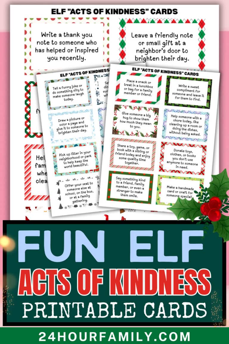 Elf Acts of Kindness Printable Cards