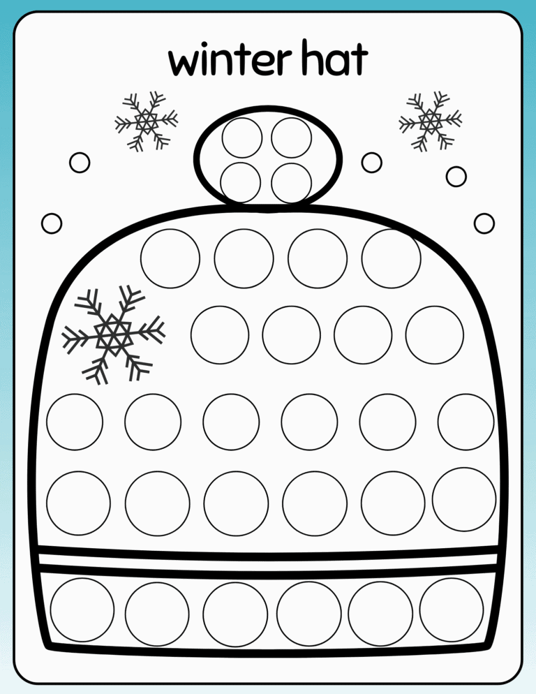 Winter Dot Marker Coloring Pages (Free To Print)
