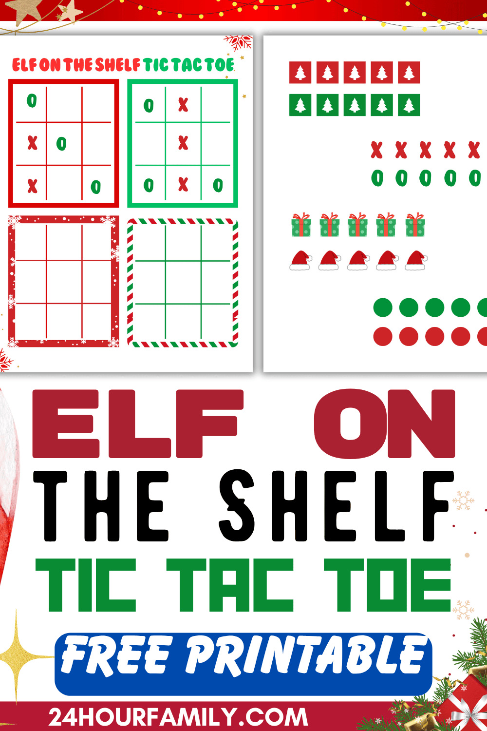 Elf on the Shelf Tic Tac Toe Printable