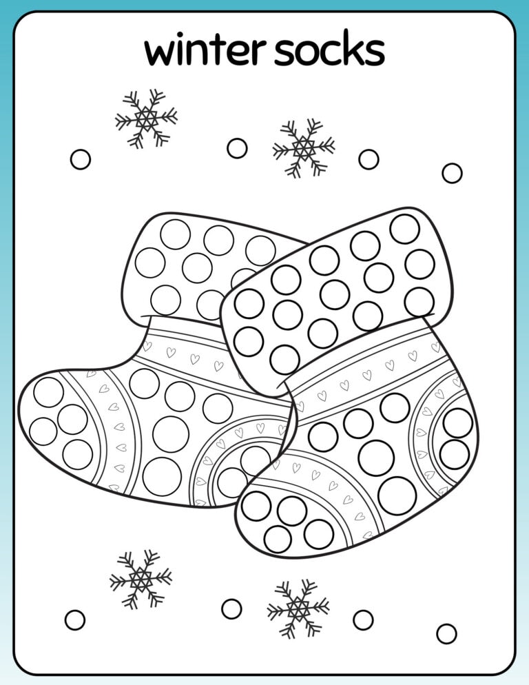 Winter Dot Marker Coloring Pages (Free To Print)
