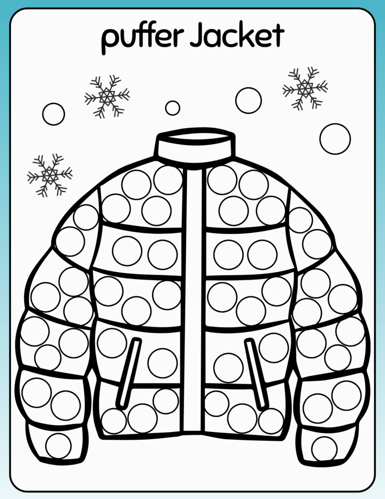 Winter Dot Marker Coloring Pages (Free To Print)