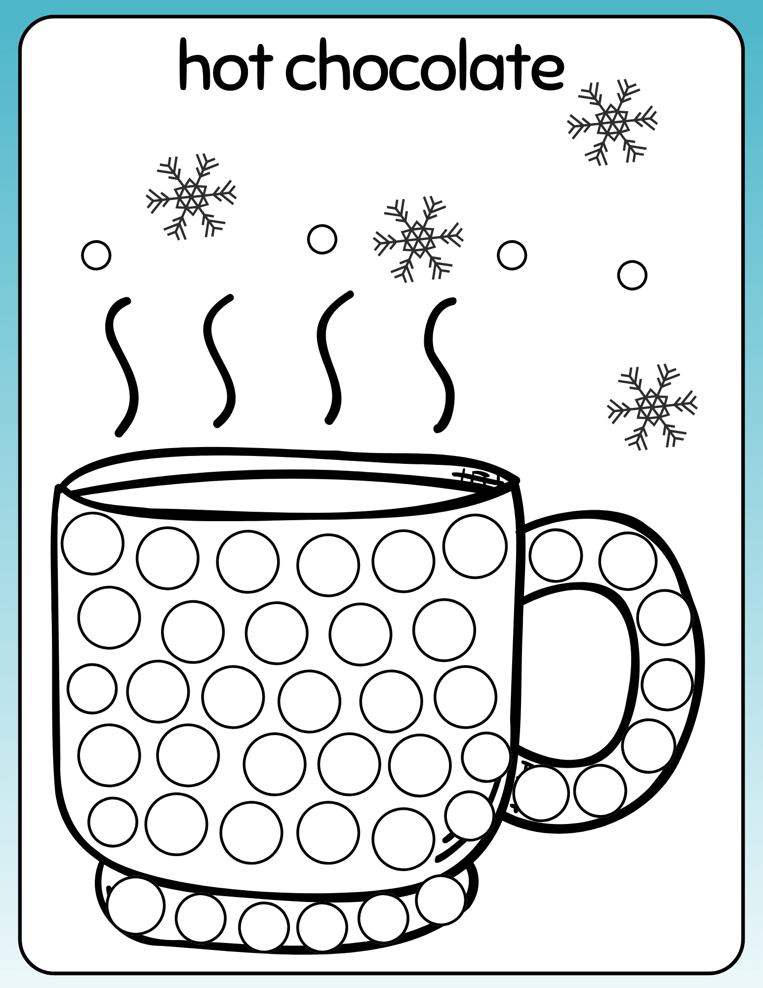 Winter Dot Marker Coloring Pages (Free To Print)