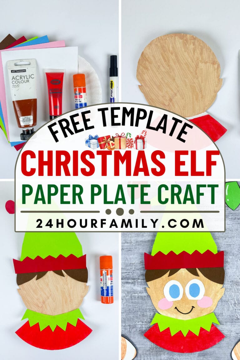 Elf Paper Plate Craft For Kids (Free Template)