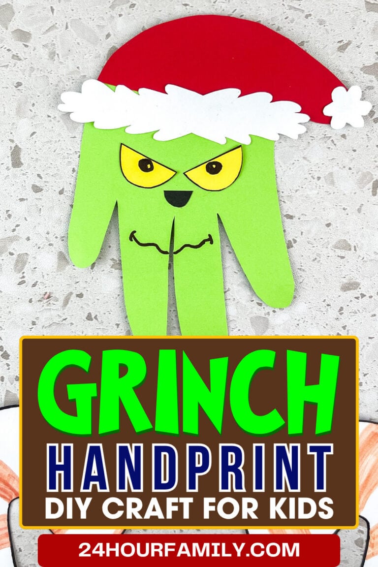 Grinch Handprint Paper Craft (Free Template)