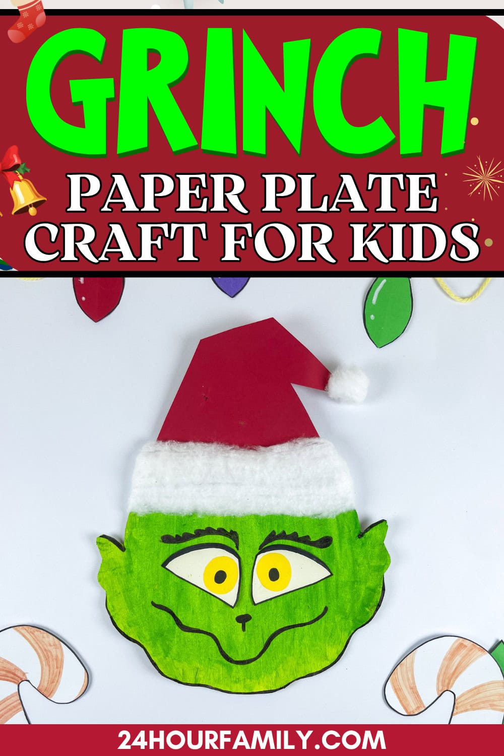 Grinch Paper Plate Craft (Free Template)