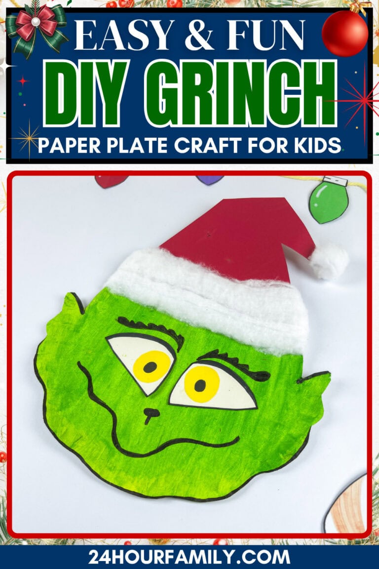 Grinch Paper Plate Craft (Free Template)