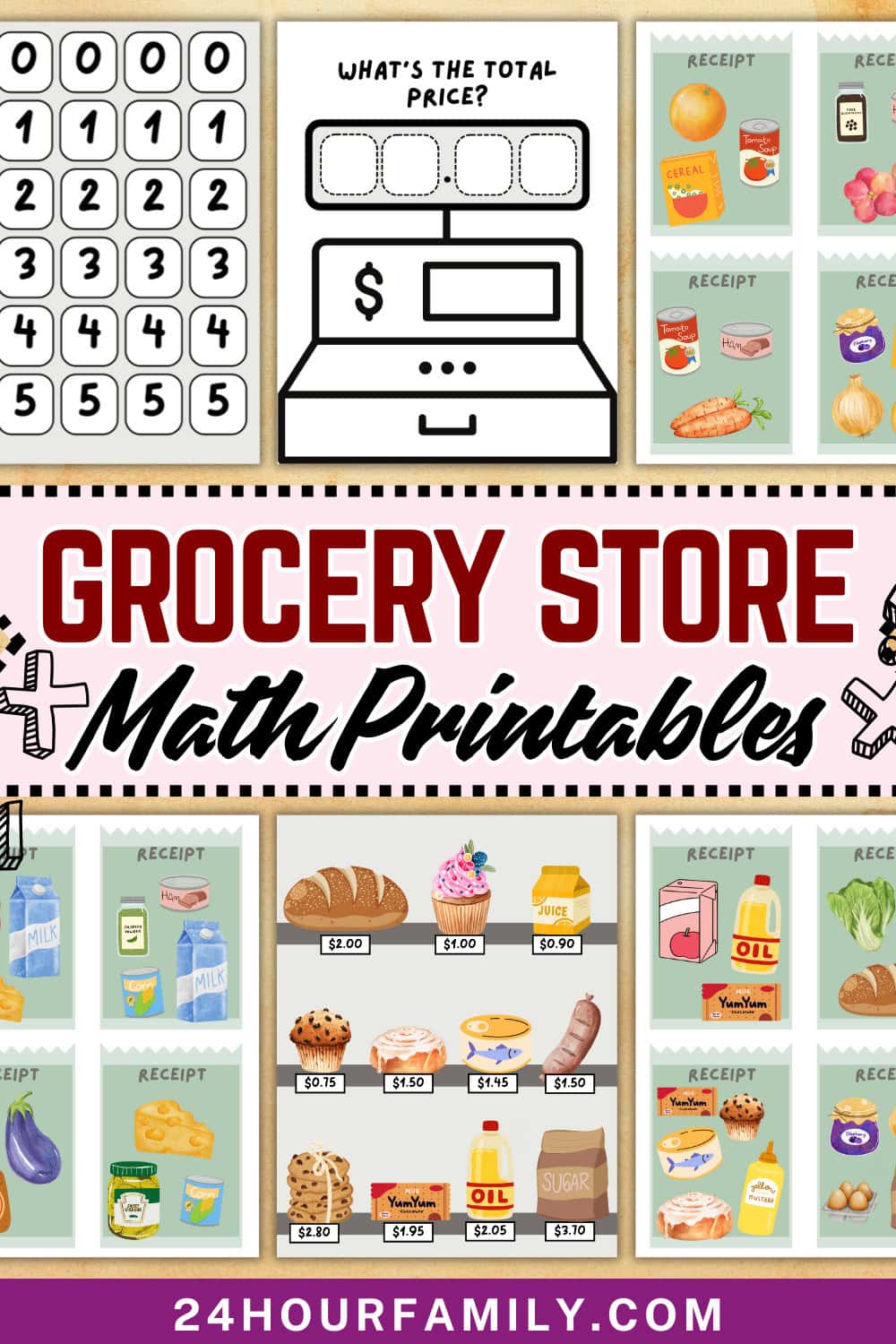 Grocery Store Math Game Worksheets