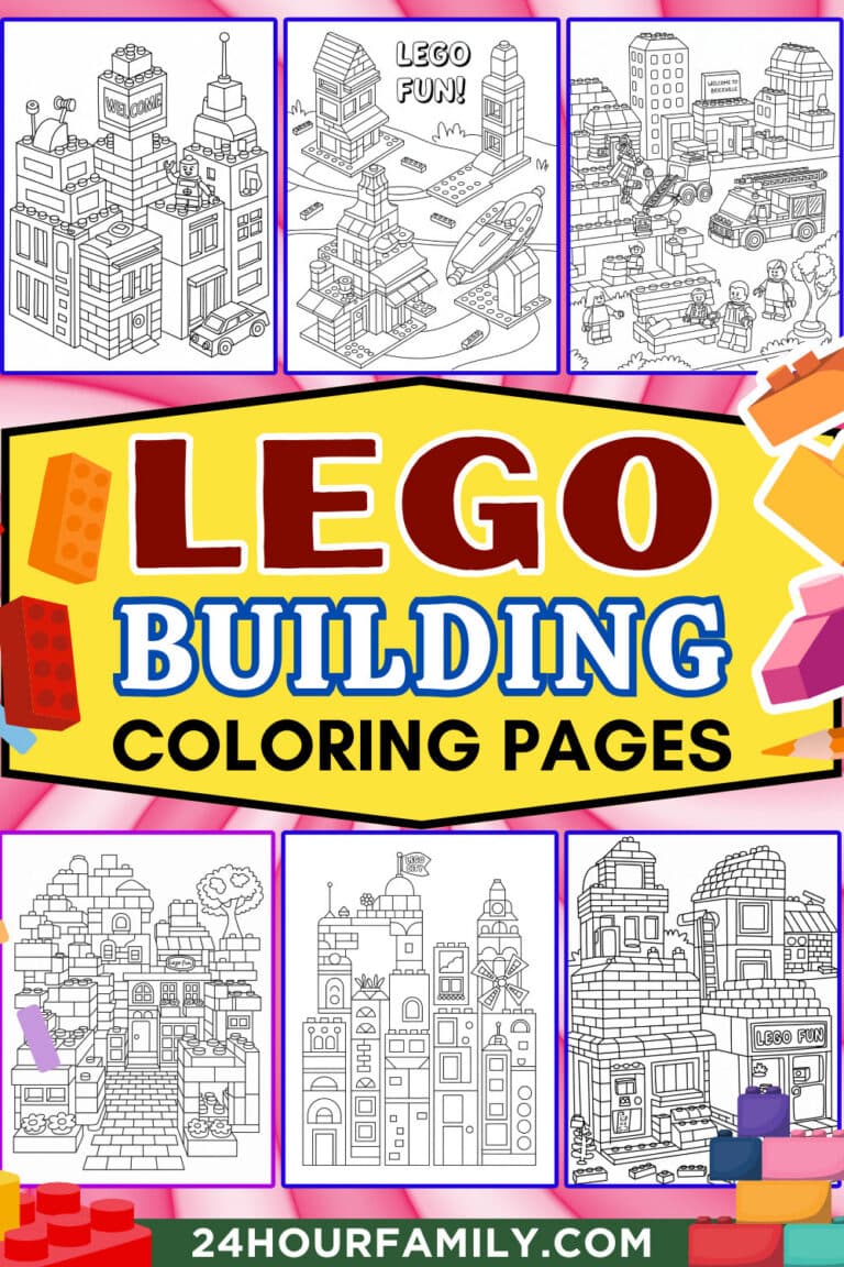 Lego Building Coloring Pages
