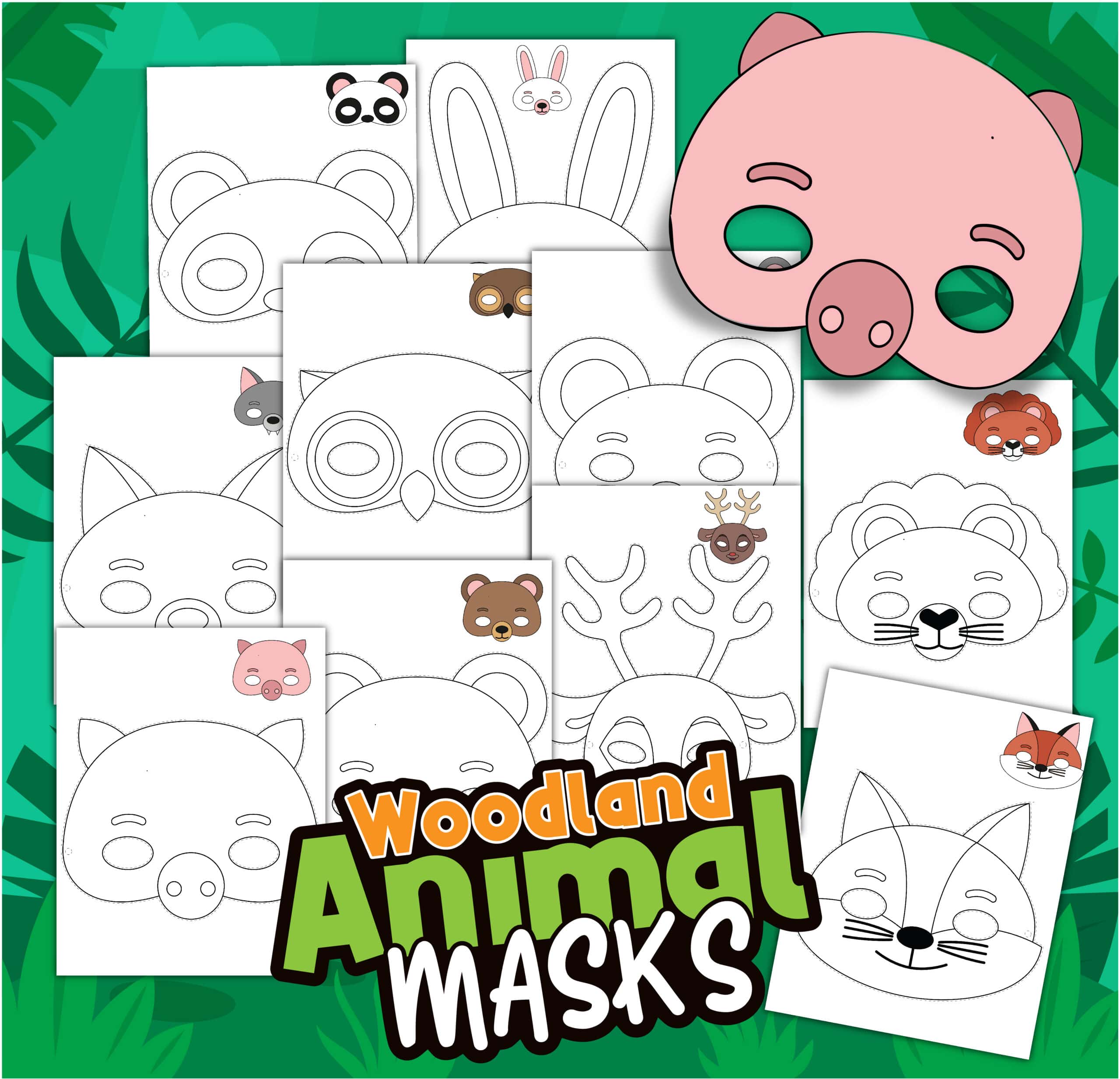 Woodland Animals Printable Masks