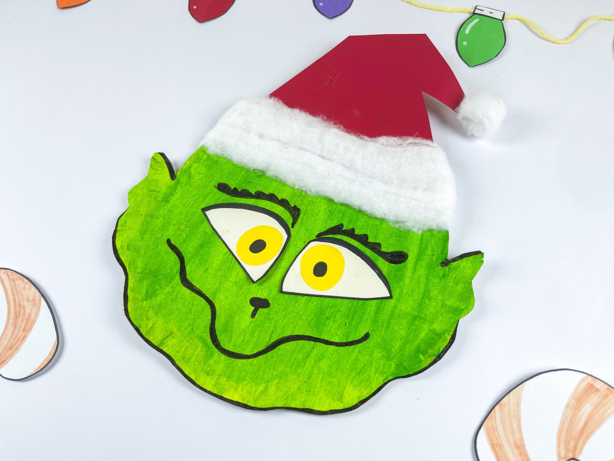 Grinch Paper Plate Craft (Free Template)