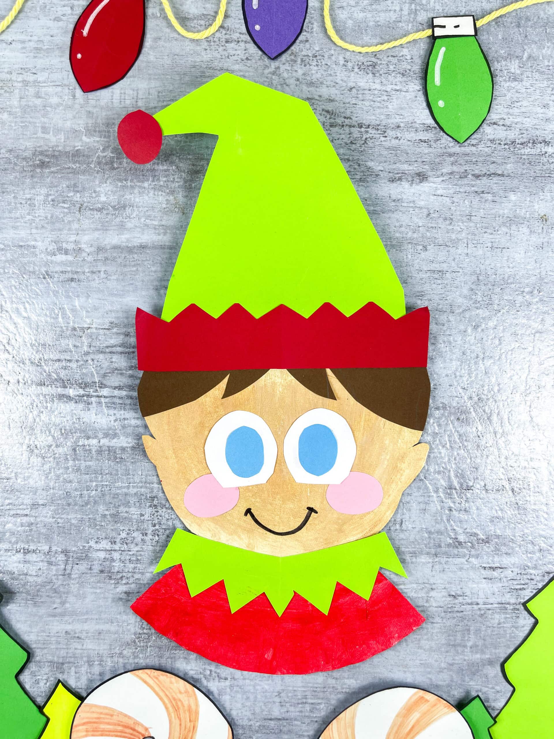 Elf Paper Plate Craft For Kids (Free Template)