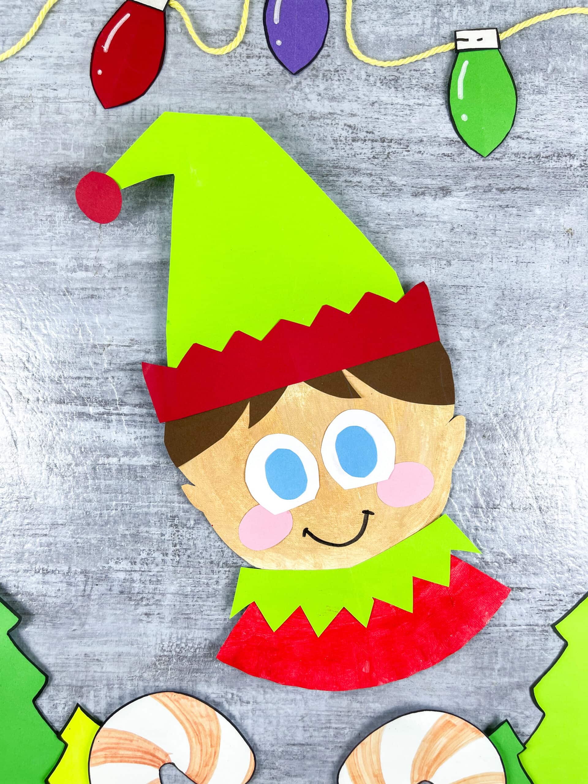 Elf Paper Plate Craft For Kids (Free Template)
