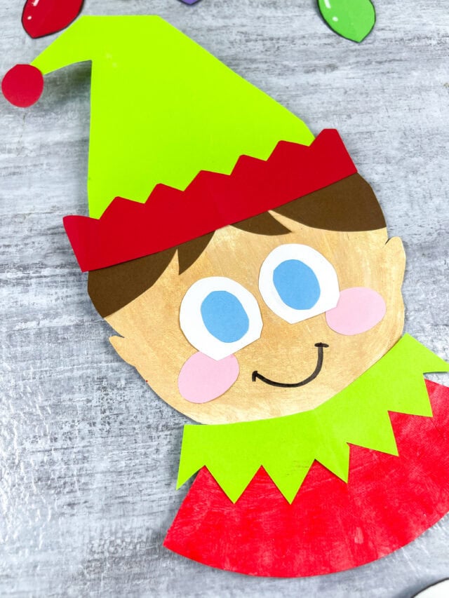 Elf Paper Plate Craft For Kids (Free Template)