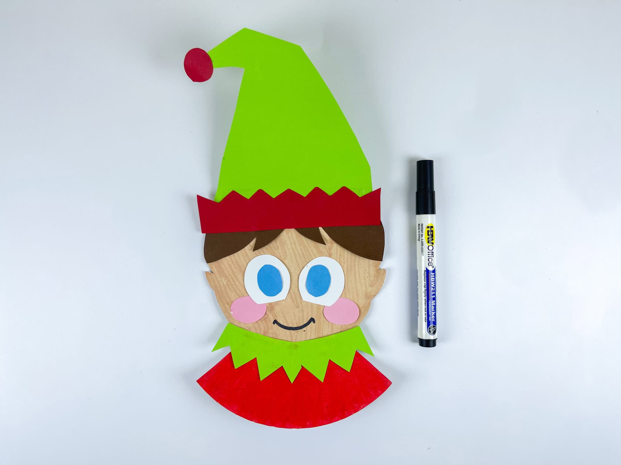 Elf Paper Plate Craft For Kids (Free Template)