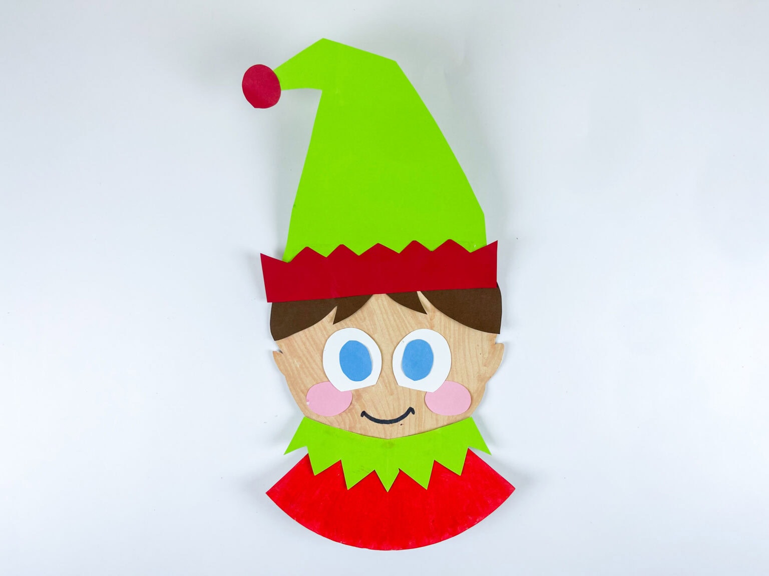 Elf Paper Plate Craft For Kids (Free Template)