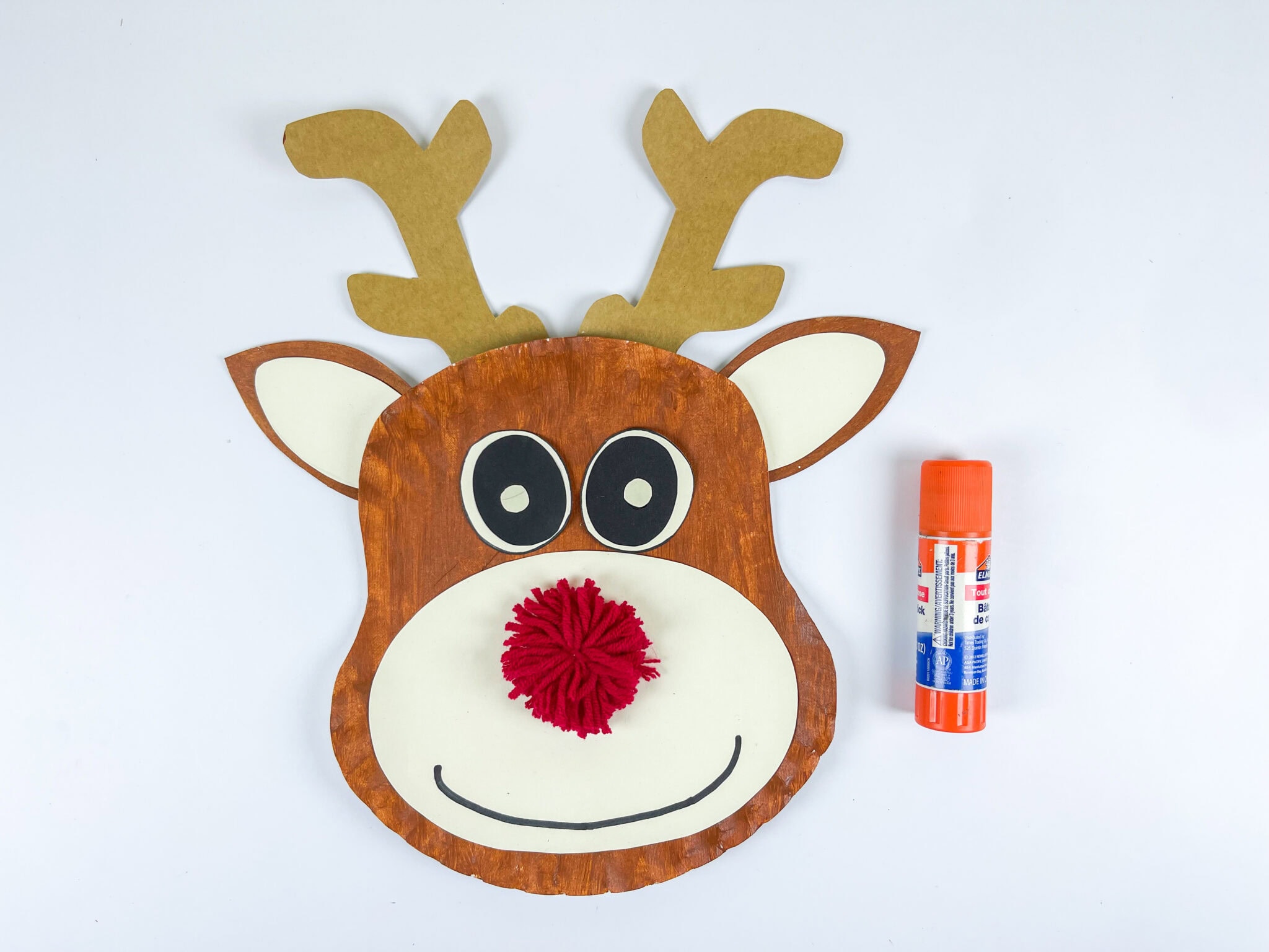 Reindeer Paper Plate Craft for Kids (Free Template)