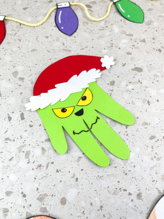 Grinch Handprint Paper Craft (Free Template)