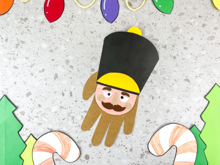 Nutcracker Handprint Craft for Kids (Free Template)