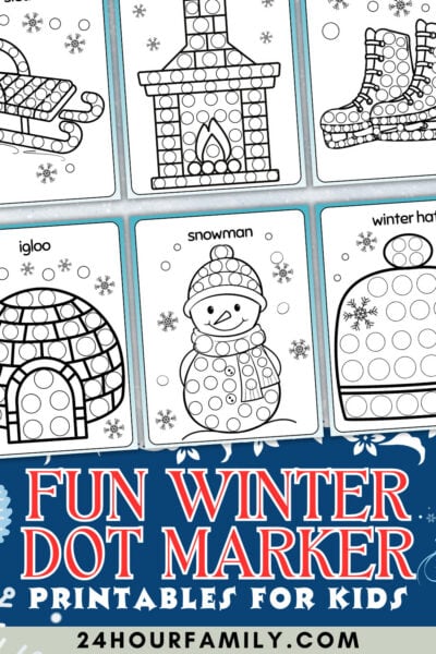 Winter Dot Marker Coloring Pages (Free To Print)