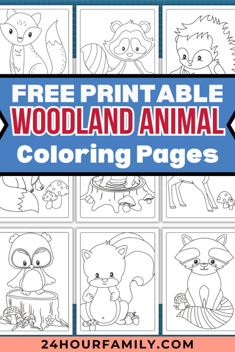 Woodland Animals Preschool Coloring Pages