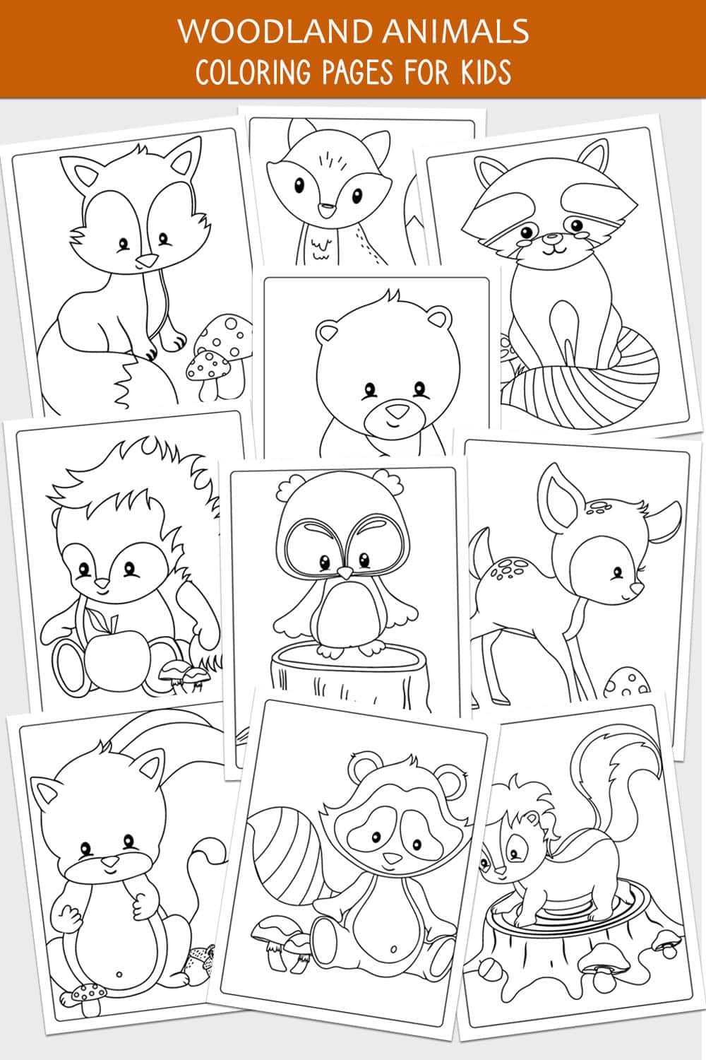 Woodland Animals Preschool Coloring Pages