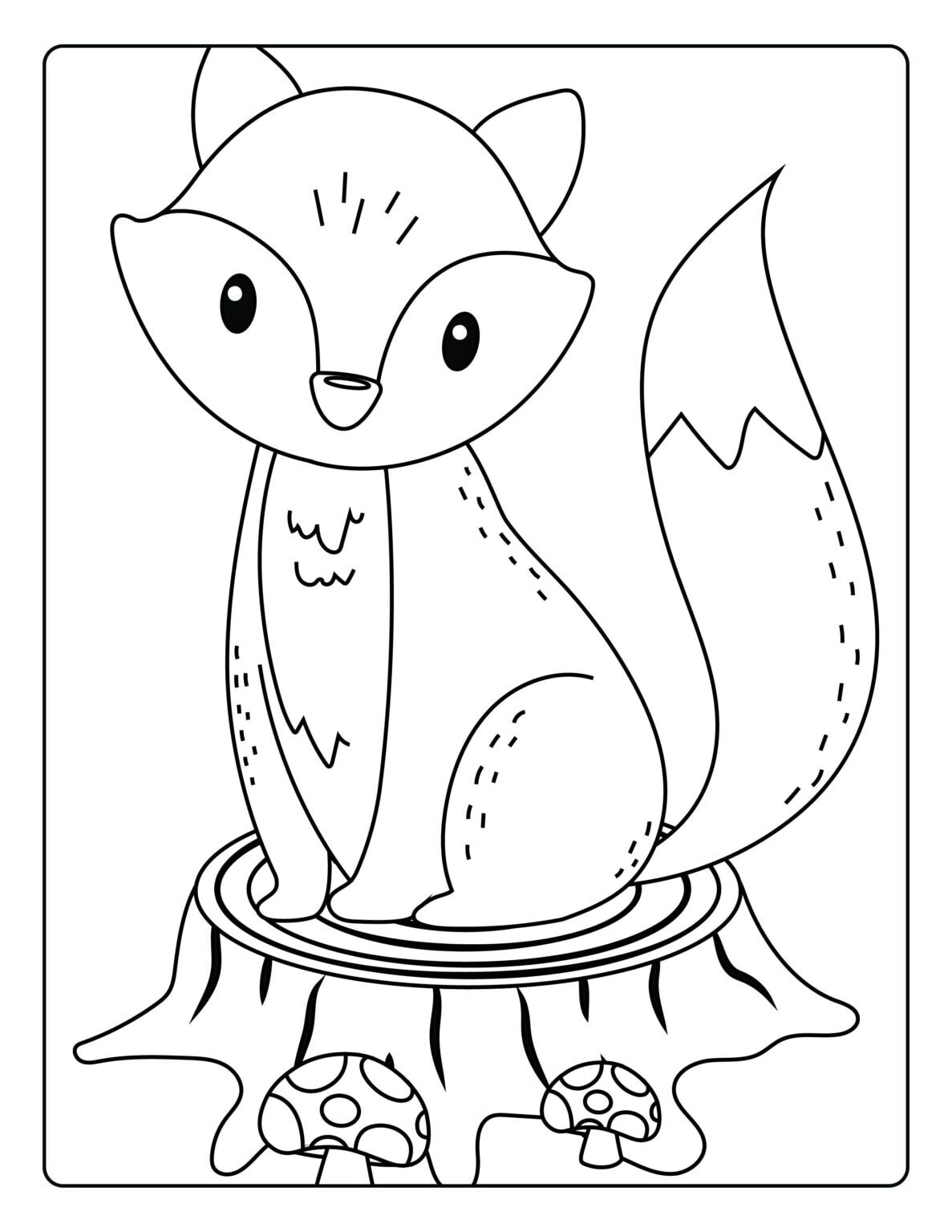Woodland Animals Preschool Coloring Pages
