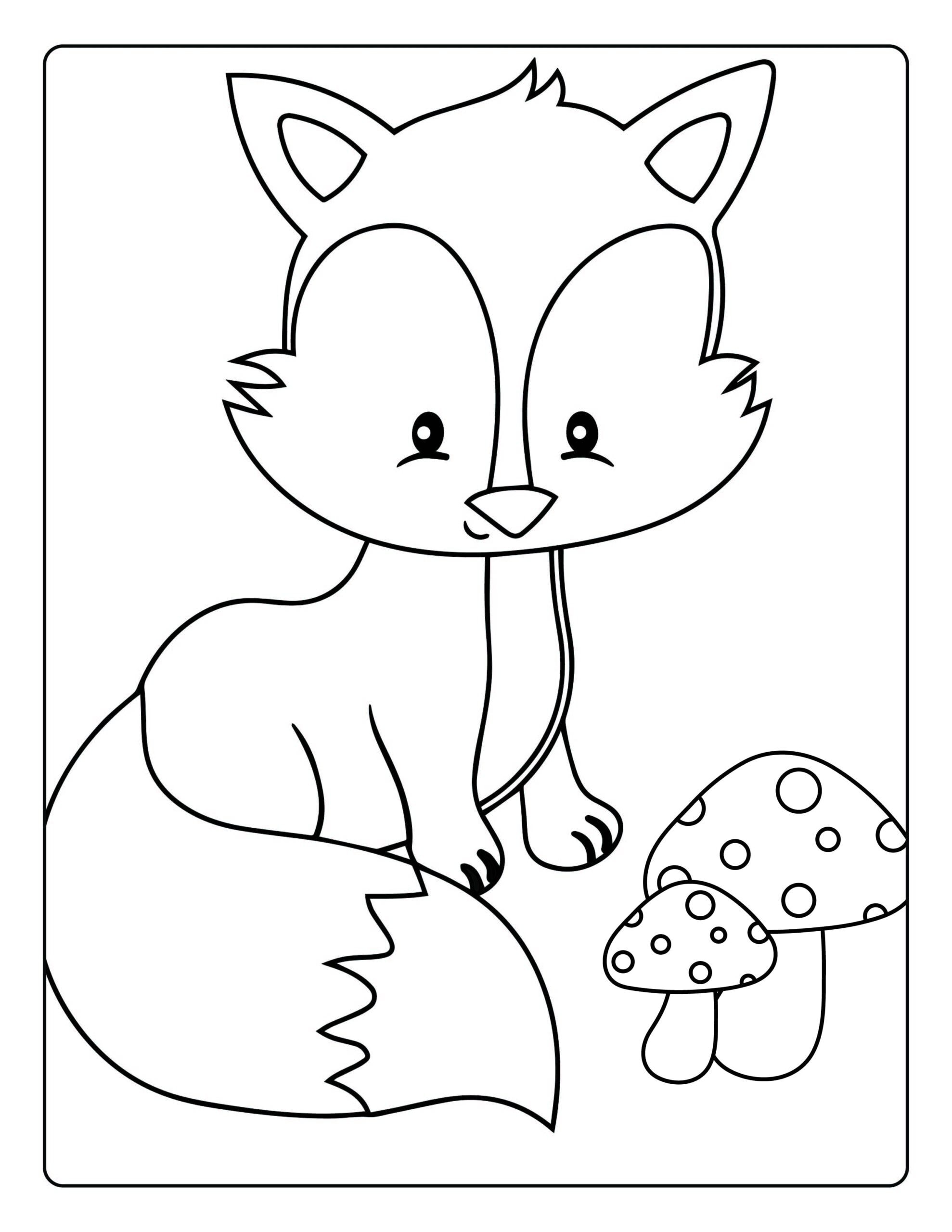 Woodland Animals Preschool Coloring Pages